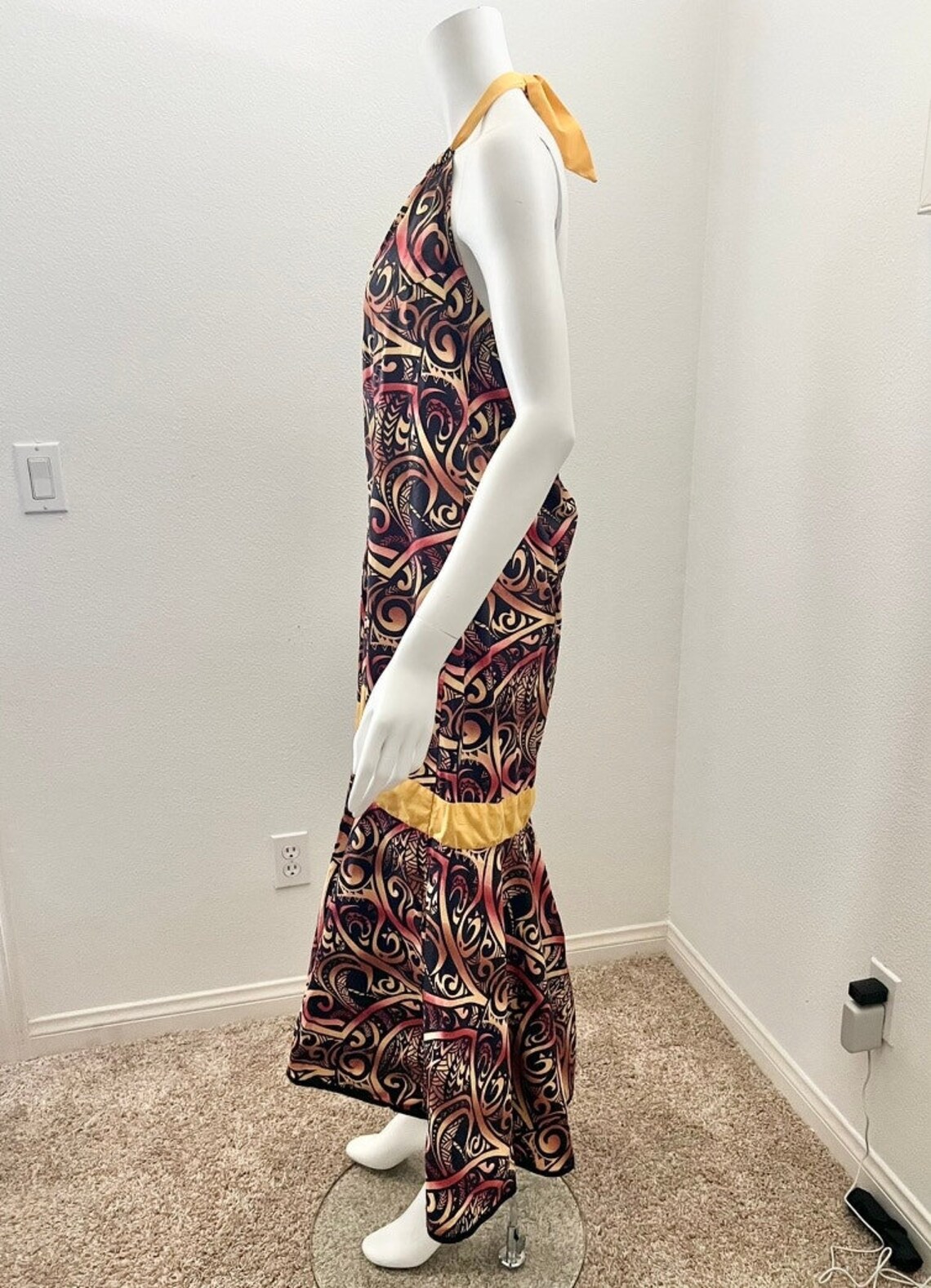 Vintage 90s / Islander Print Samoan Halter Dress / Puletasi Design ...