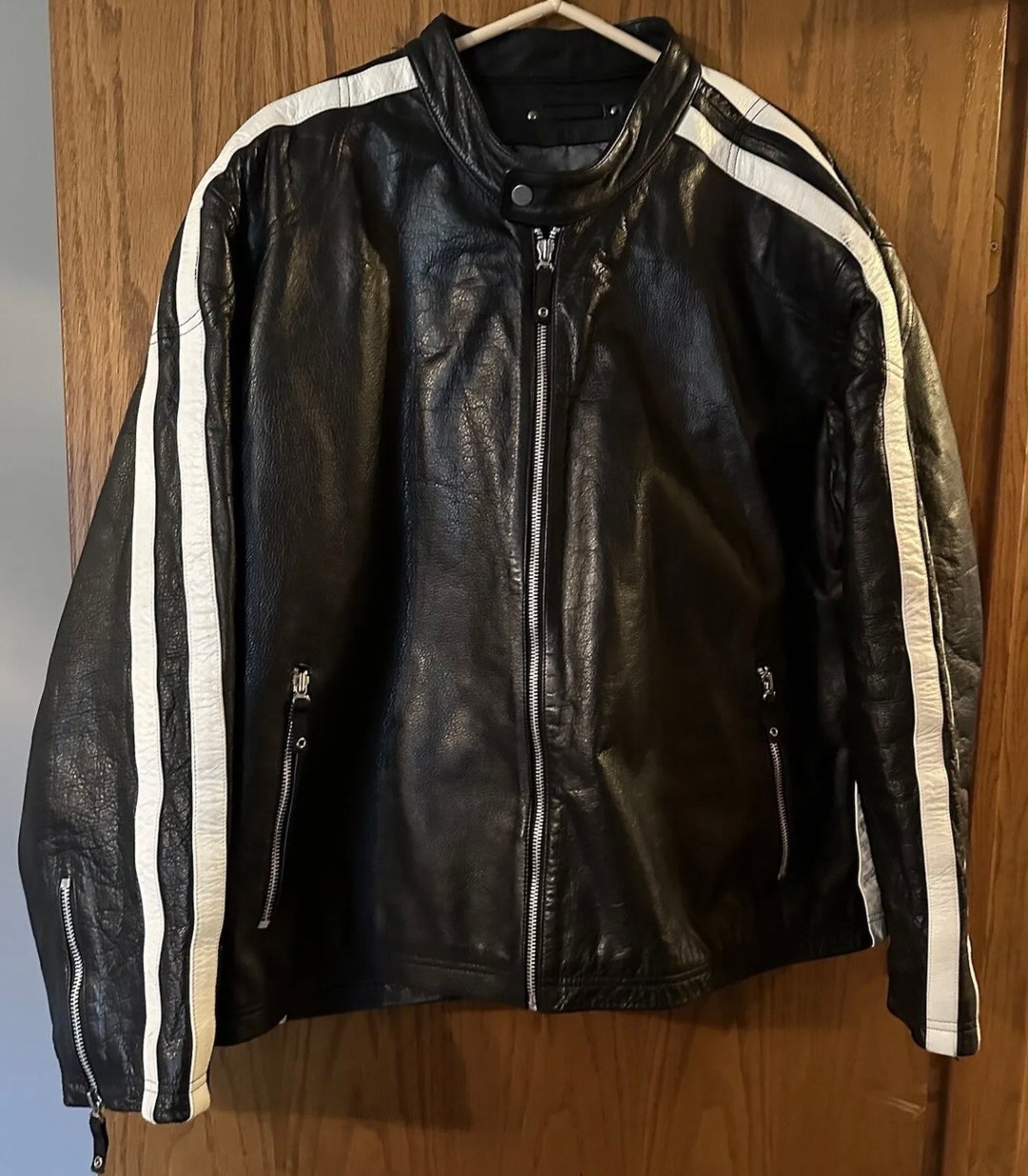 Cafe Racer Jacket Wilsons Leather Mens Motorcycle Size XXL Full Zip ...