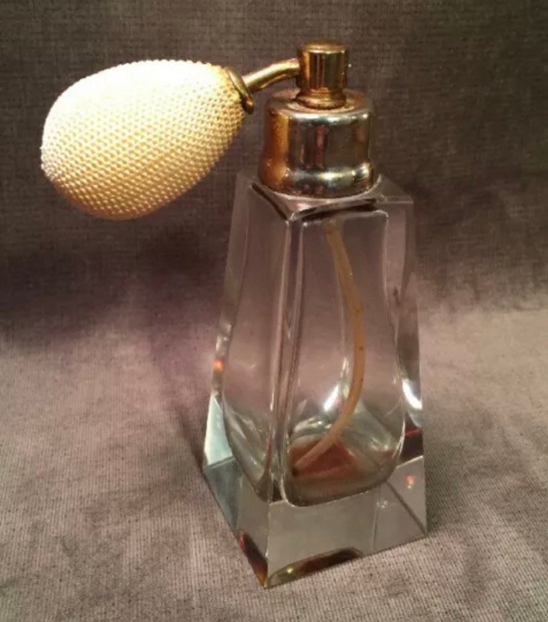 Vintage Clear Glass Perfume Pyramid Shape Bottle With Atomizer - Etsy