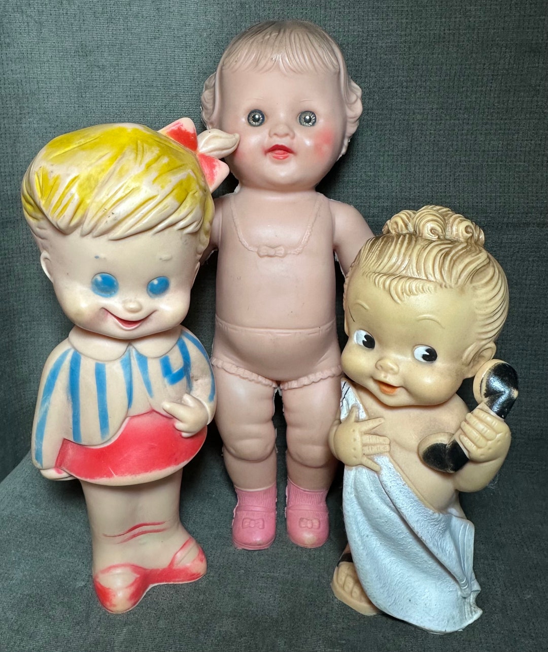 Vintage Squeak Toys Rubber Dolls Lot Girls Alan Jay Tod L Dee the Sun Rubber Co - Etsy