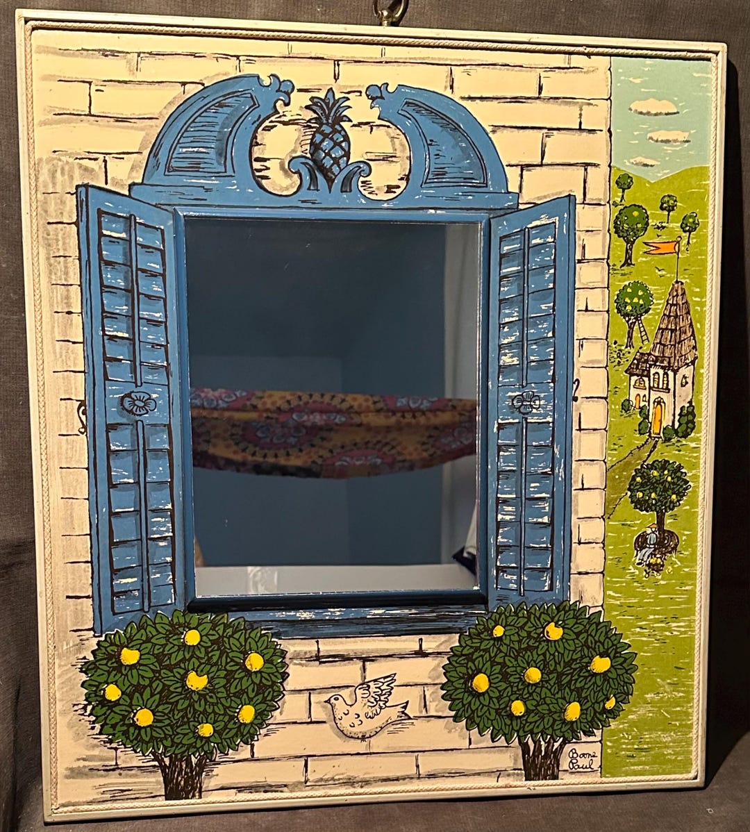 Rare Vintage 1965 Midcentury Boone Paul Wood Mirror Soquel Ca Signed - Etsy