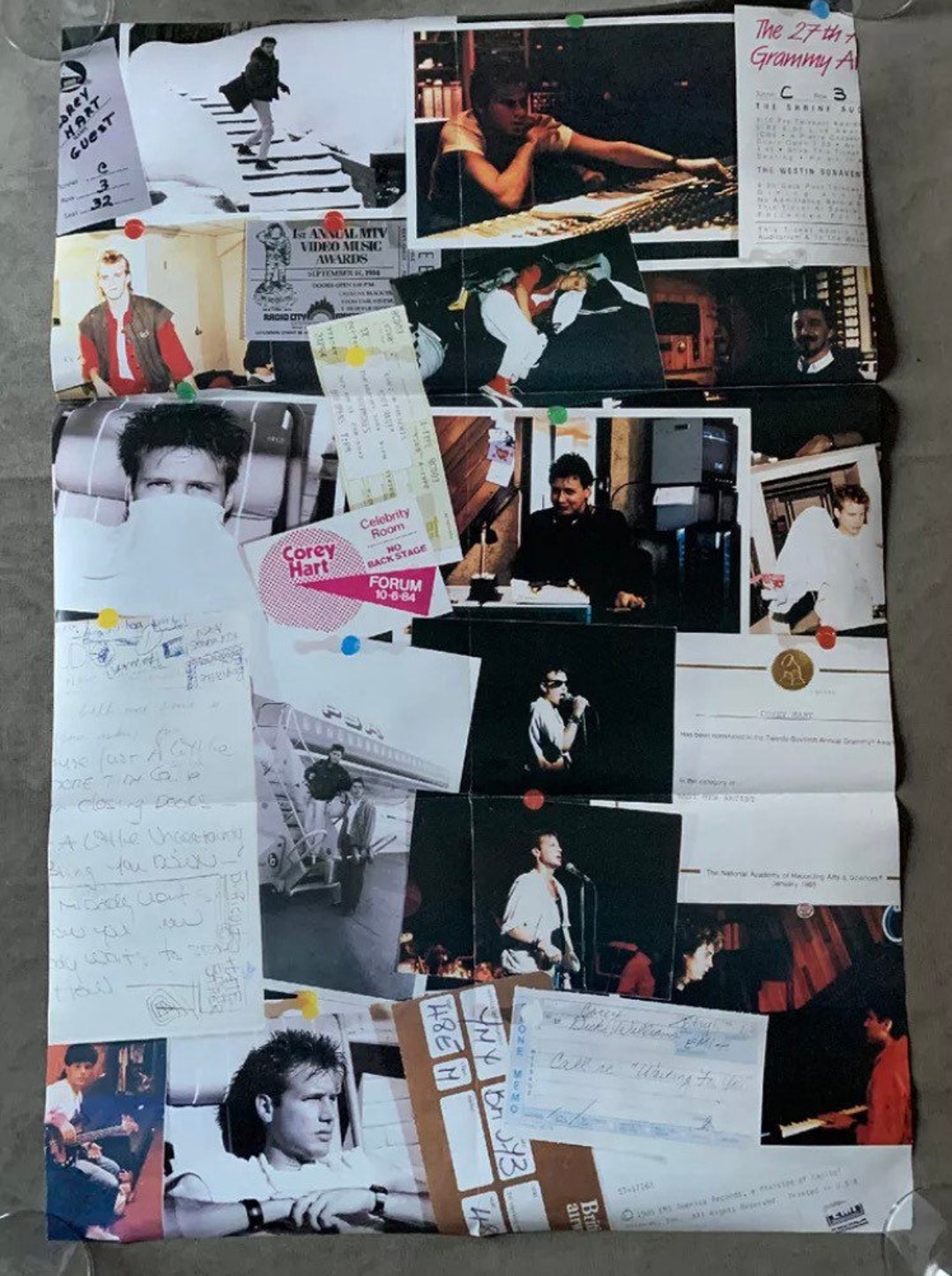 Vintage 1985 Corey Hart Double Sided Poster Size 22x33 - Etsy