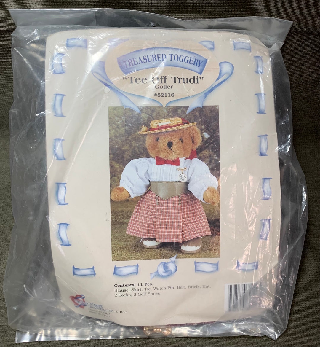 NEW Treasured Toggery 11 Piece Bear Clothing Set Tee-off Trudi Golfer ...