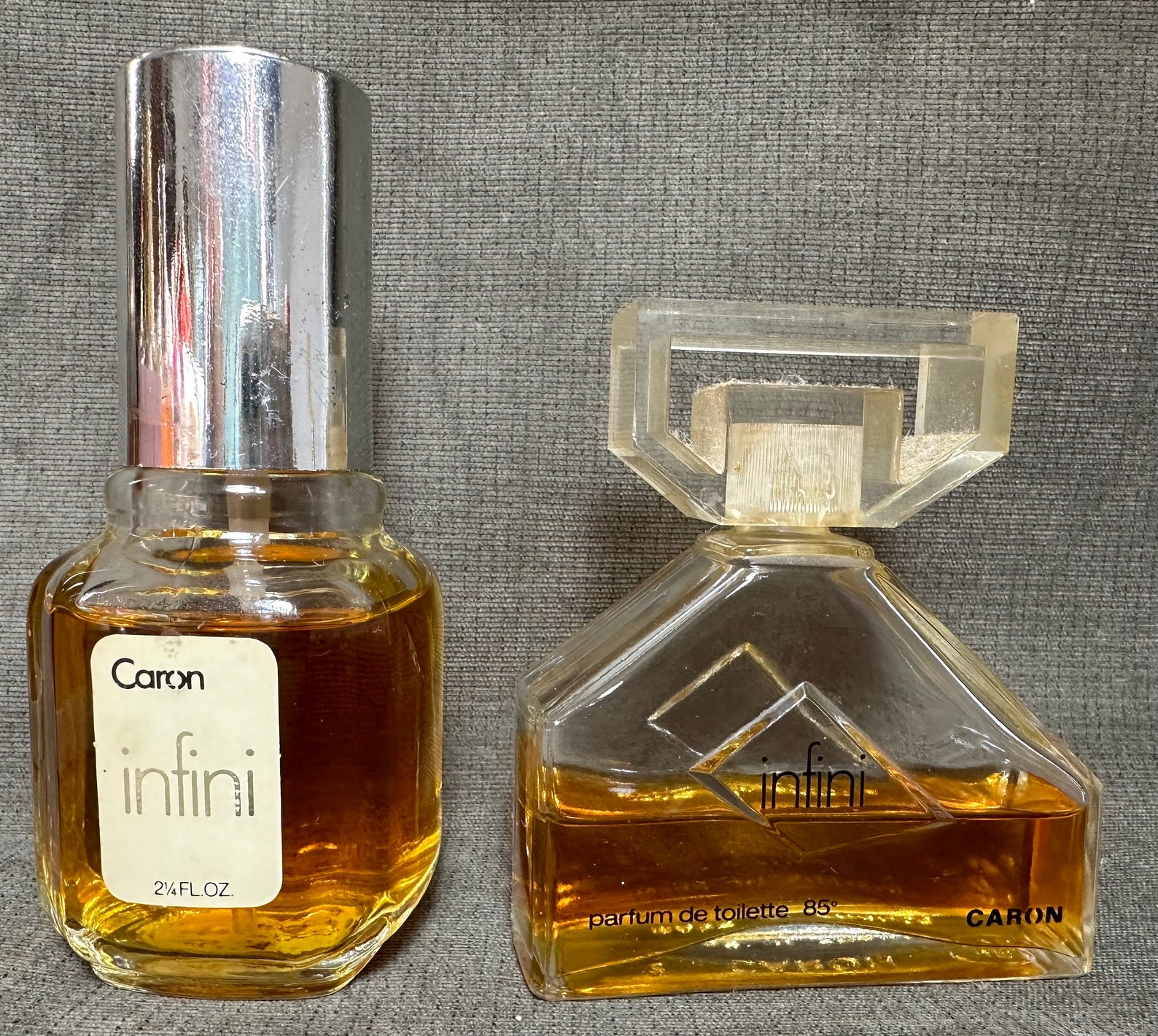 2 Rare Vintage Caron Infini Eau De Cologne Splash + Infini De Caron ...