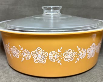 Vintage 1970s -- Pyrex -- Homestead Pattern -- Big Bertha -- 4 Quart ...