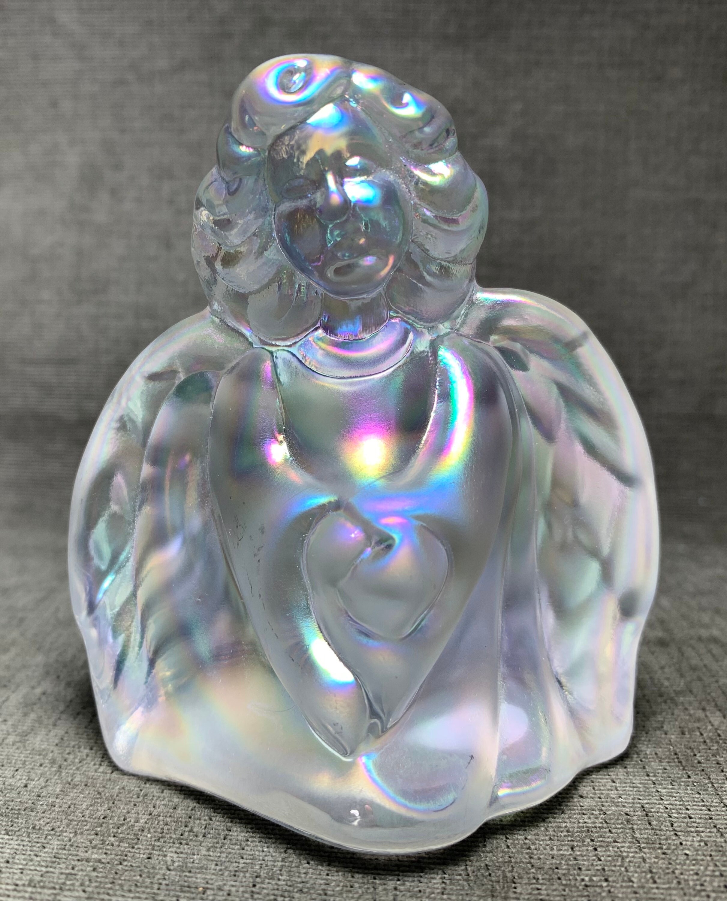 Fenton Art Glass Figurine Angel Sculpture Praying Heart Clear - Etsy