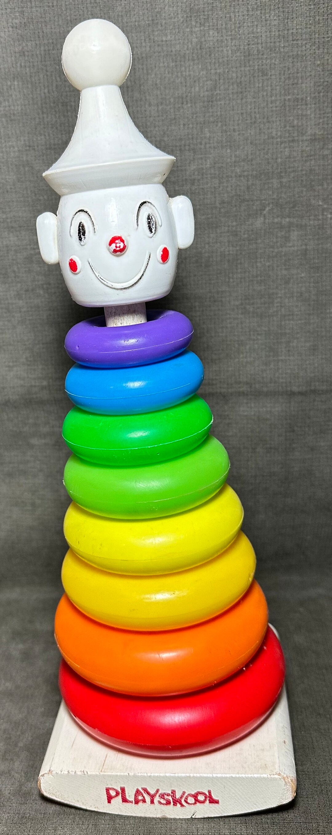 Vintage 1960's Playskool Rocking Clown With 8 Rainbow Rings Stacking - Etsy