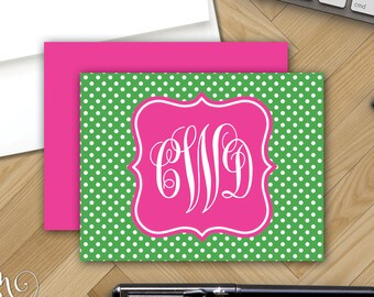 Polka Dot Note Card | Etsy