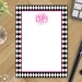 Harlequin Monogrammed Notepad Personalized Diamond Pattern Stationery Custom Printed Note Pad ...