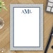 Greek Key Monogrammed Notepad - Preppy Personalized Stationery - Custom ...