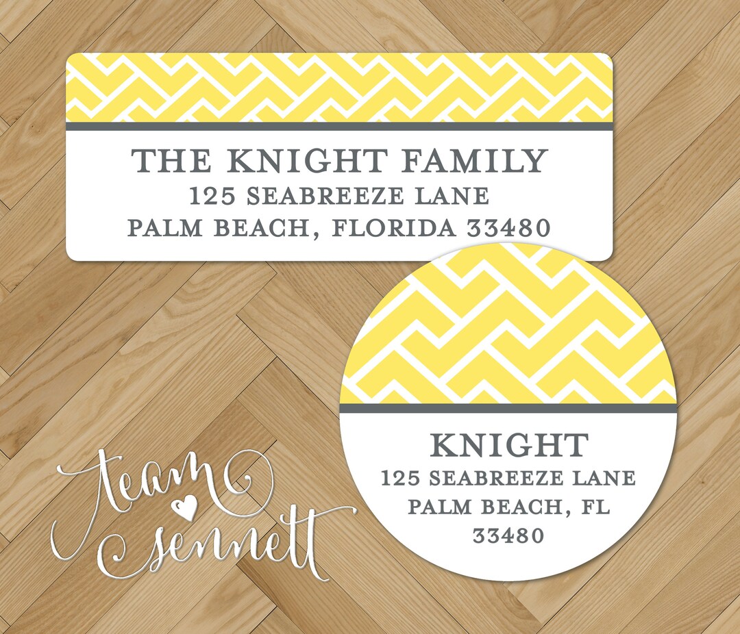 Zig Zag Return Address Labels - Modern Geometric Pattern Address ...