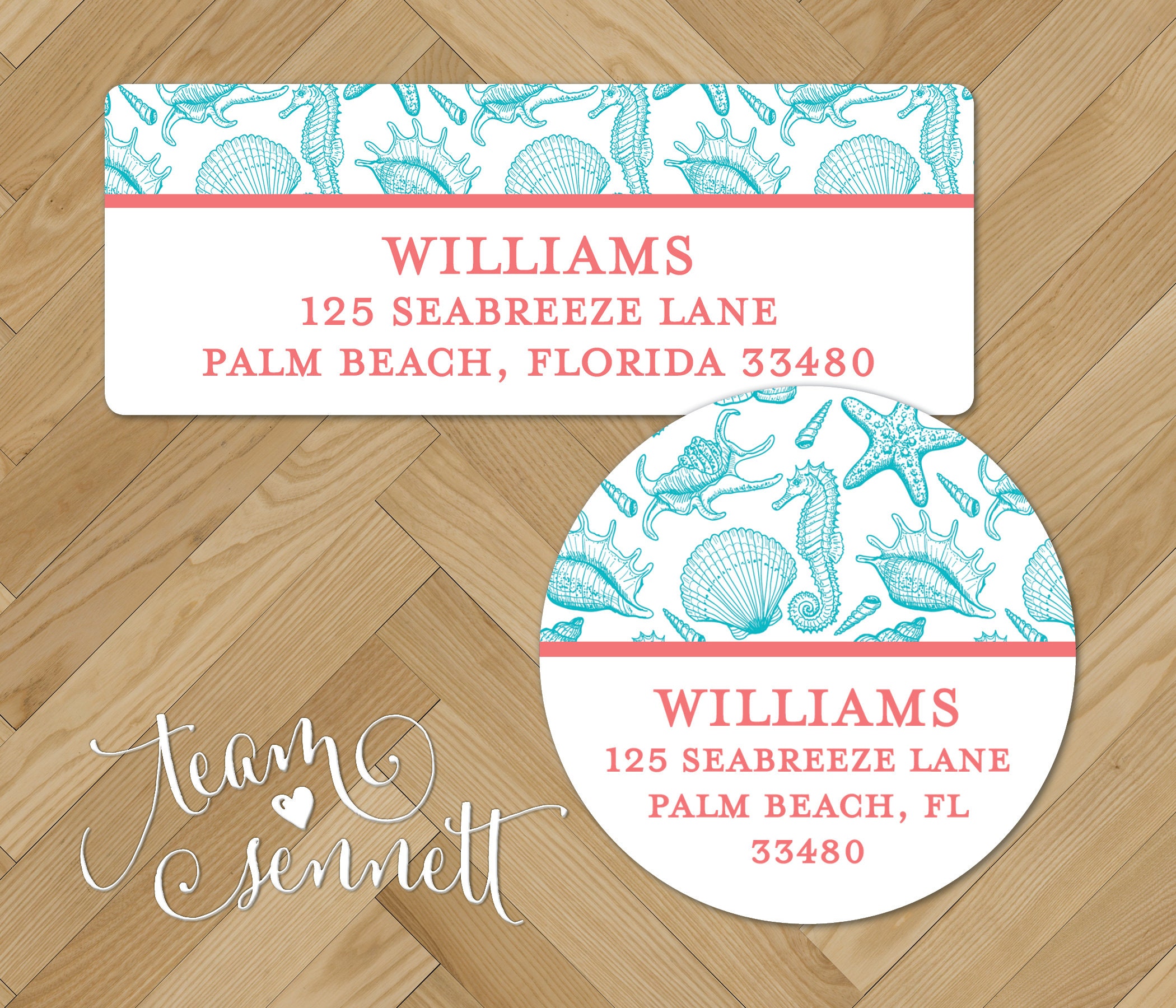 Seashells Return Address Labels Beach Theme Address Stickers - Etsy