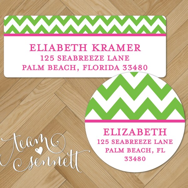 Chevron Labels - Etsy