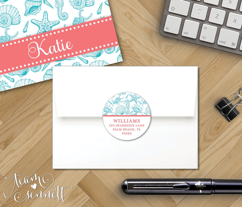 Seashells Return Address Labels Beach Theme Address Stickers - Etsy