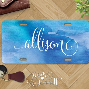 Watercolor Wash Personalized License Plate Painted Pattern - Etsy
