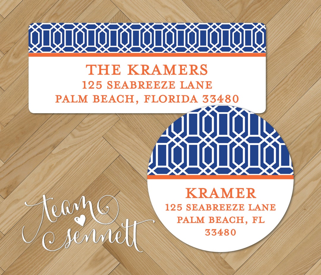 Octagon Return Address Labels - Geometric Pattern Address Stickers ...