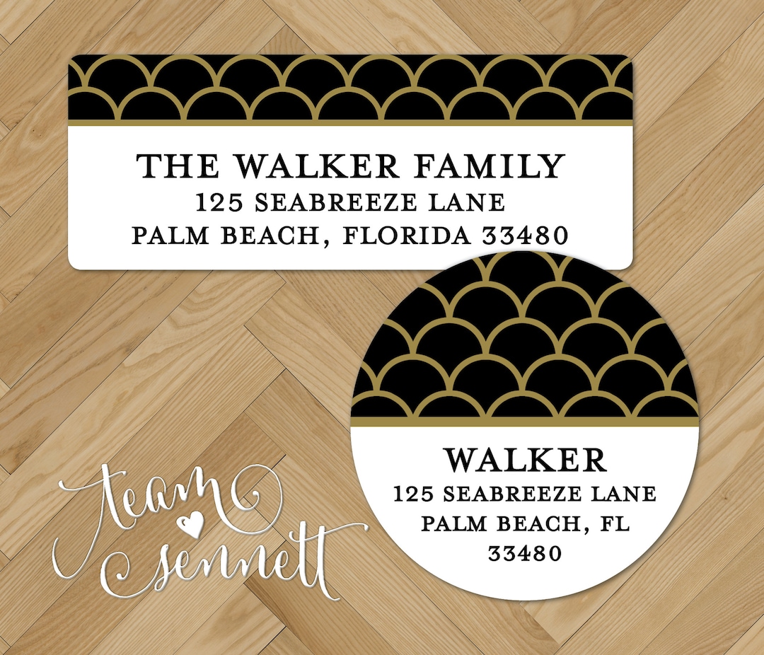 Deco Return Address Labels Art Deco Address Stickers - Etsy