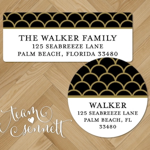 Deco Return Address Labels - Art Deco Address Stickers - Custom Printed ...