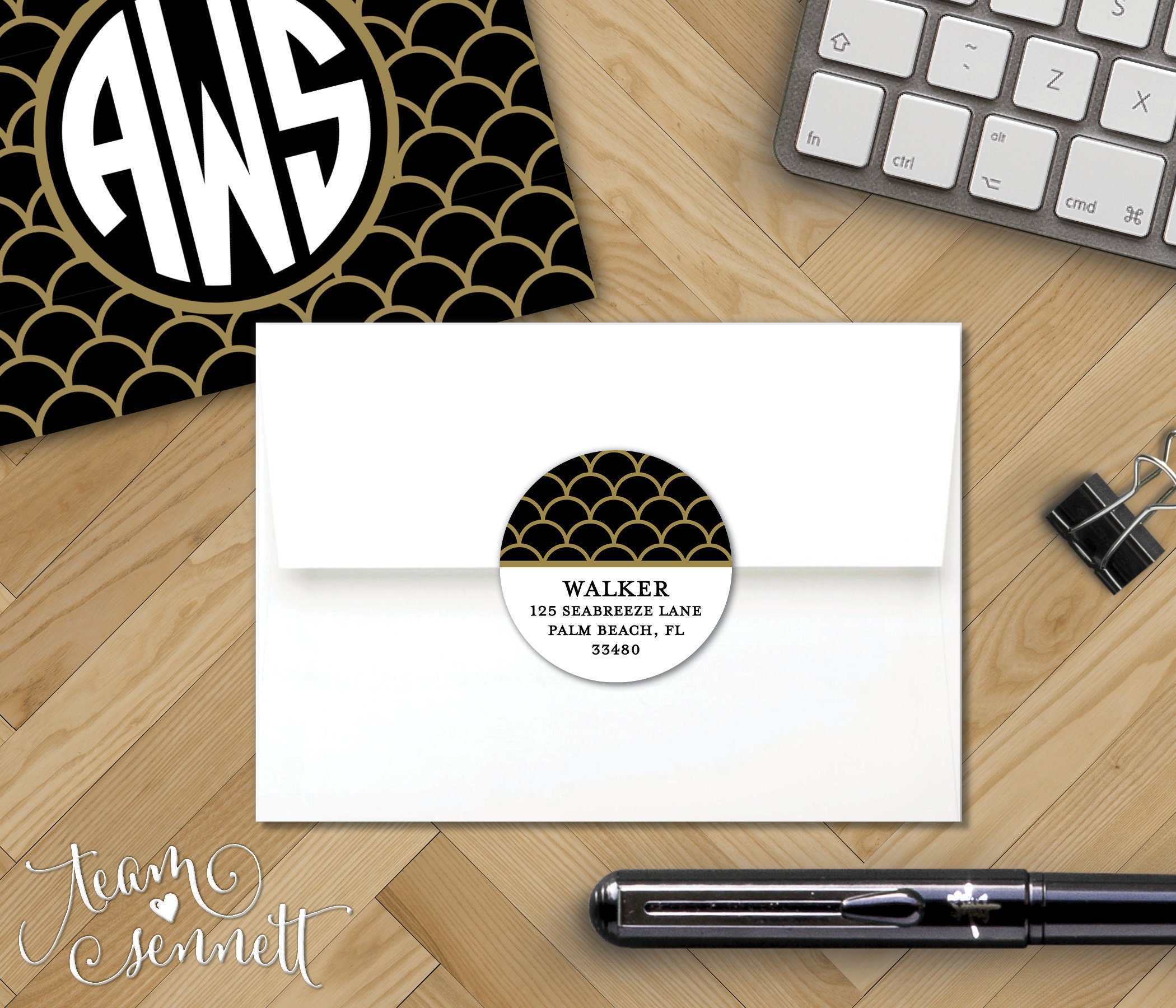 Deco Return Address Labels Art Deco Address Stickers | Etsy