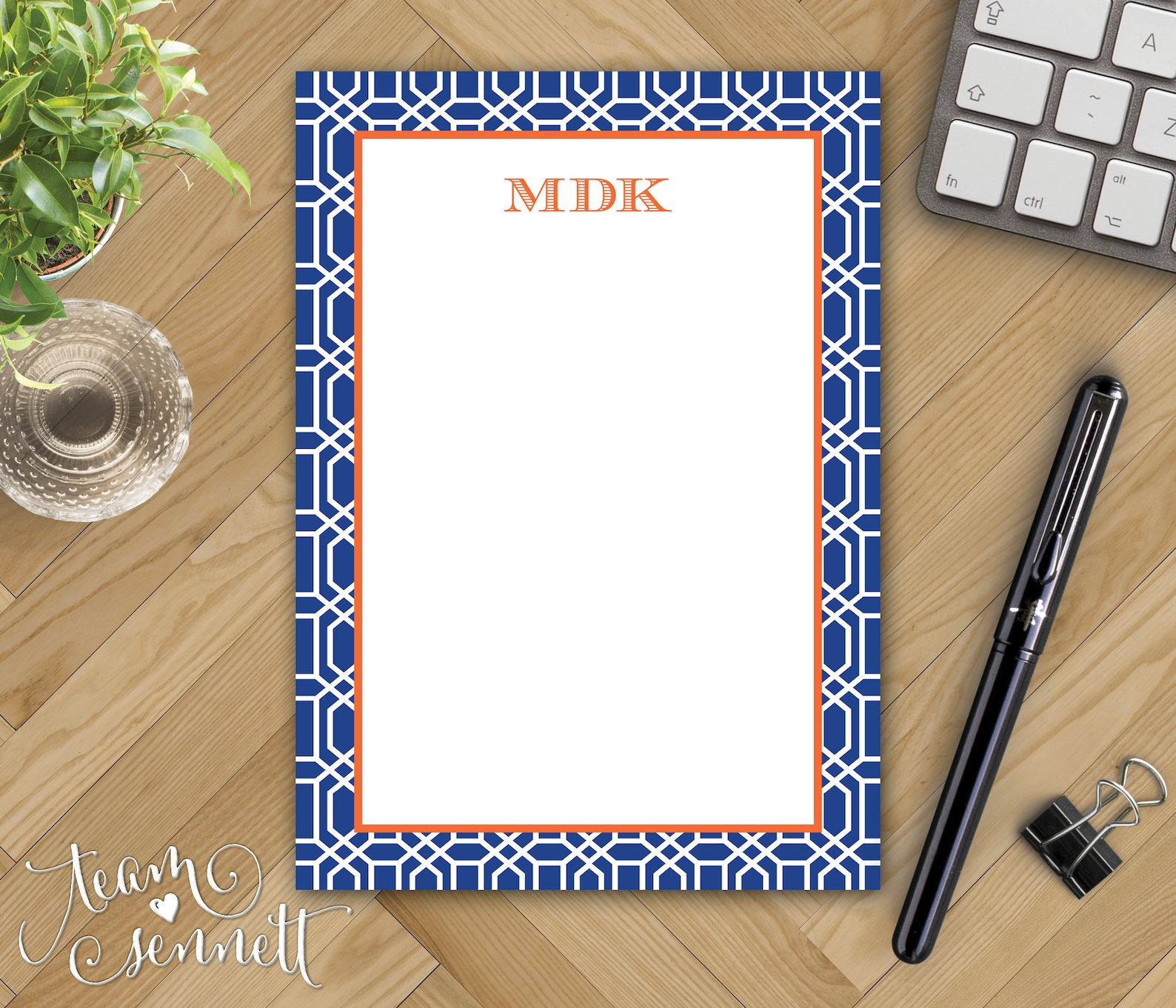 Octagon Monogrammed Notepad Preppy Personalized Stationery - Etsy