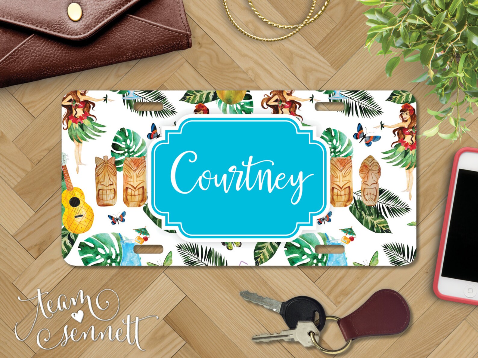 Tiki Dreams Personalized License Plate Tropical Kitsch Hula | Etsy
