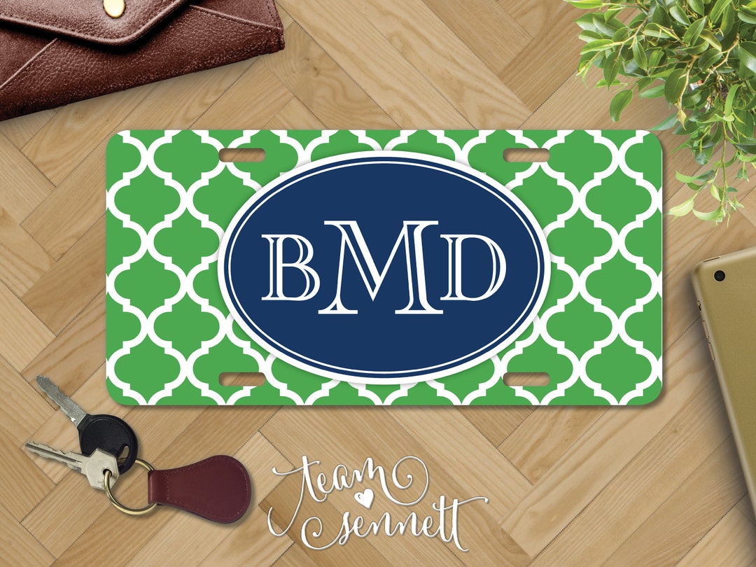 Moroccan Monogrammed License Plate - Geometric Pattern Personalized ...