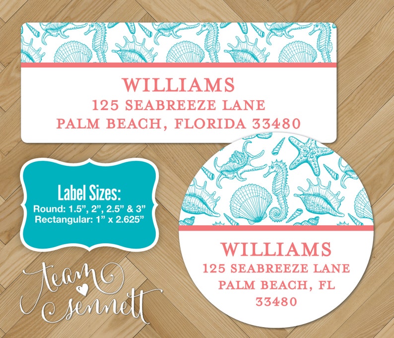 Seashells Return Address Labels Beach Theme Address Stickers - Etsy