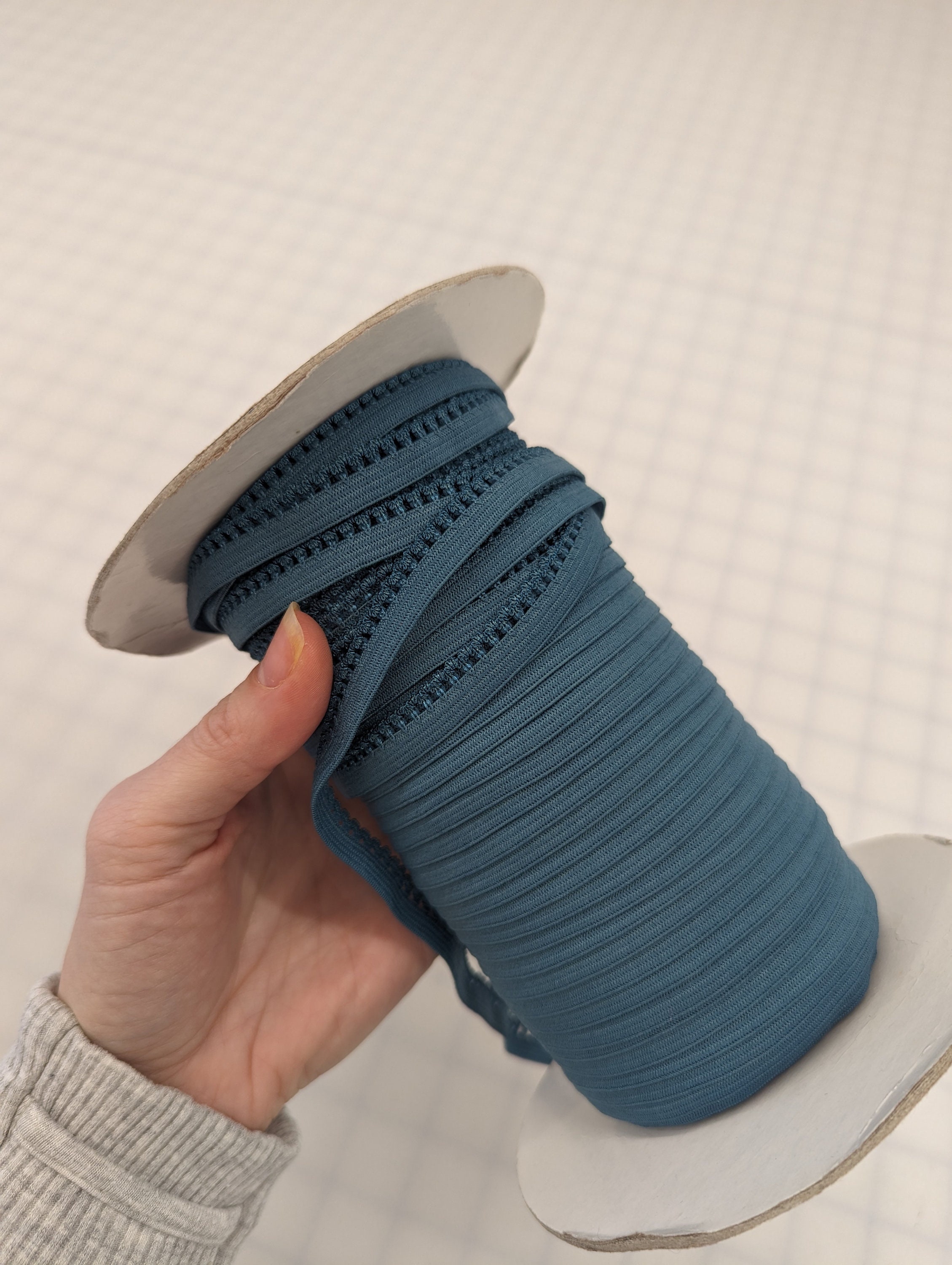 Teal Picot Elastic 10mm, Loop Edge Elastics for Bras, Panties ...