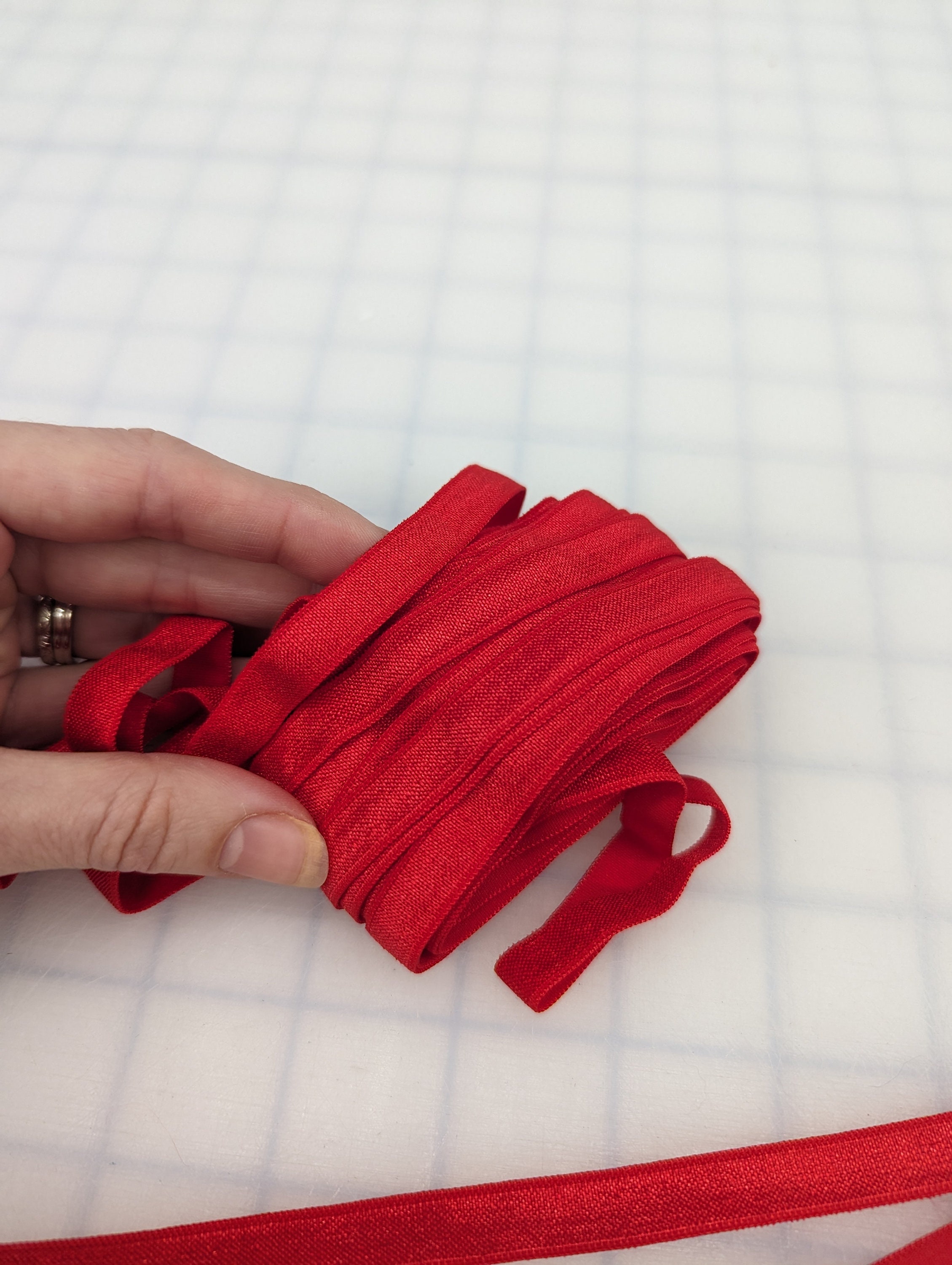 Red Flat Elastic 10mm, Plain Edge Elastics for Bras, Panties, Underwear ...