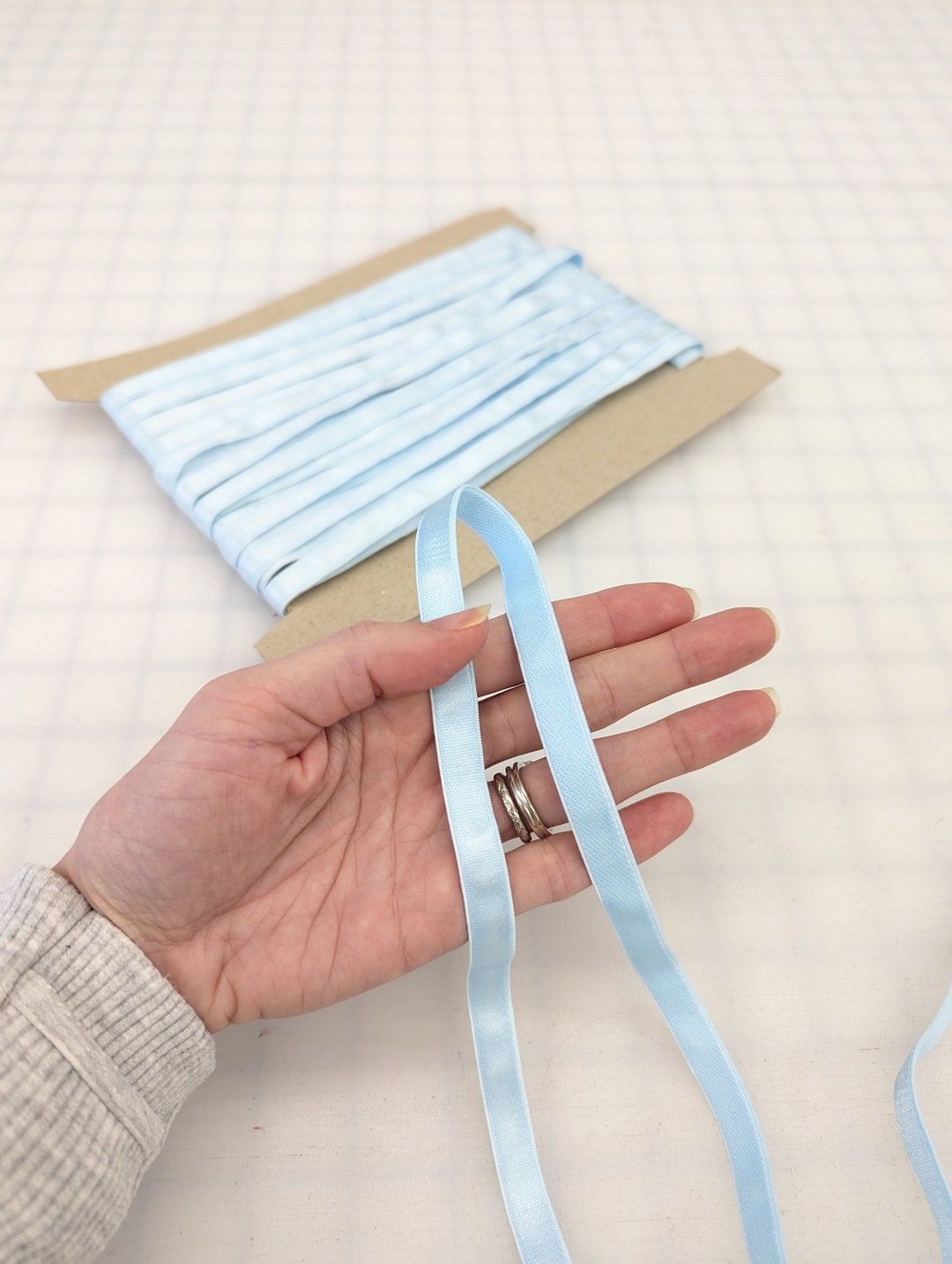 Blue Bra Strap Elastic 11mm, Plain Edge Satin Plush Elastics for Bras ...