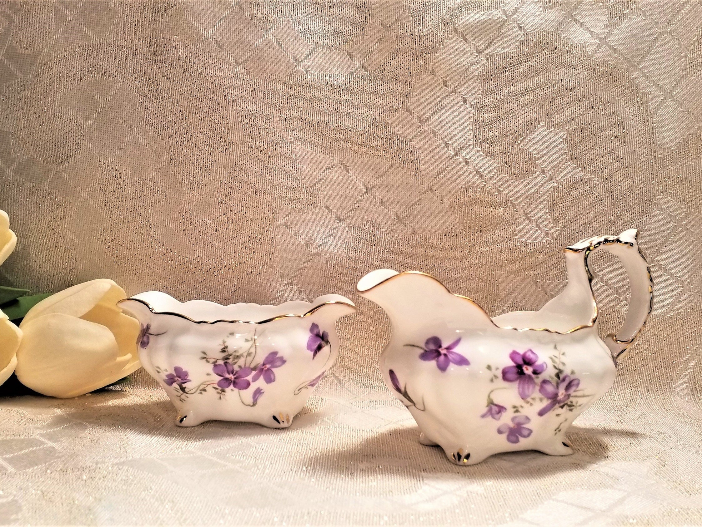Hammersley Bone China Beautiful Victorian Violets Creamer And Matching ...