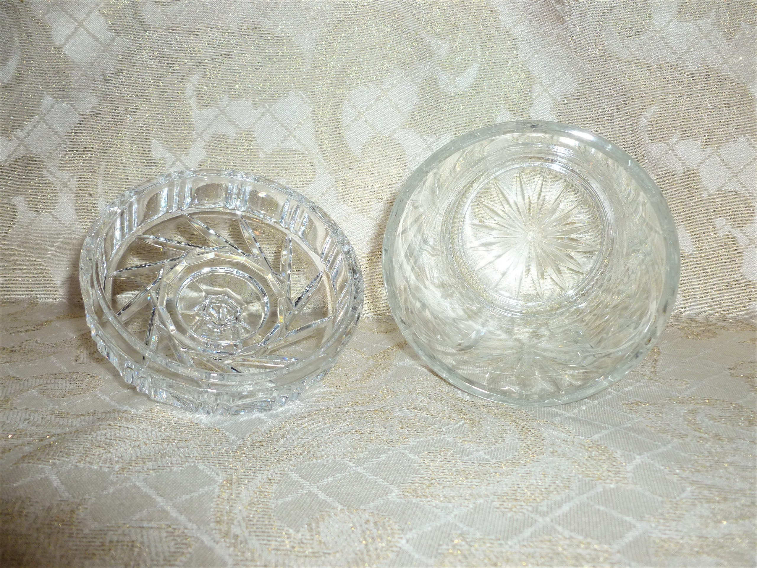 Vintage St George Crystal Made In Jeanette Pennsylvainia Biscuit Jar ...