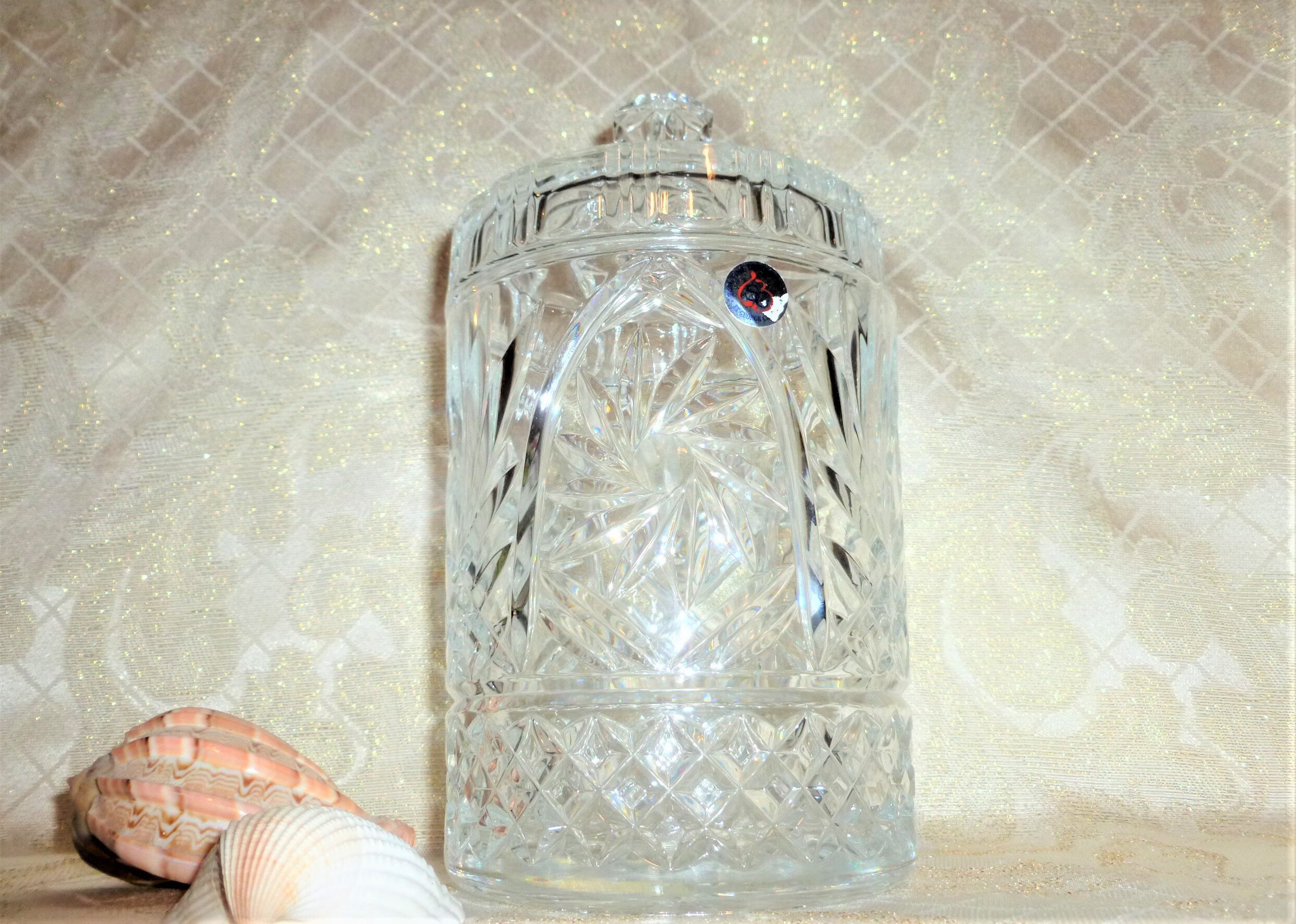 Vintage St George Crystal Made In Jeanette Pennsylvainia Biscuit Jar ...