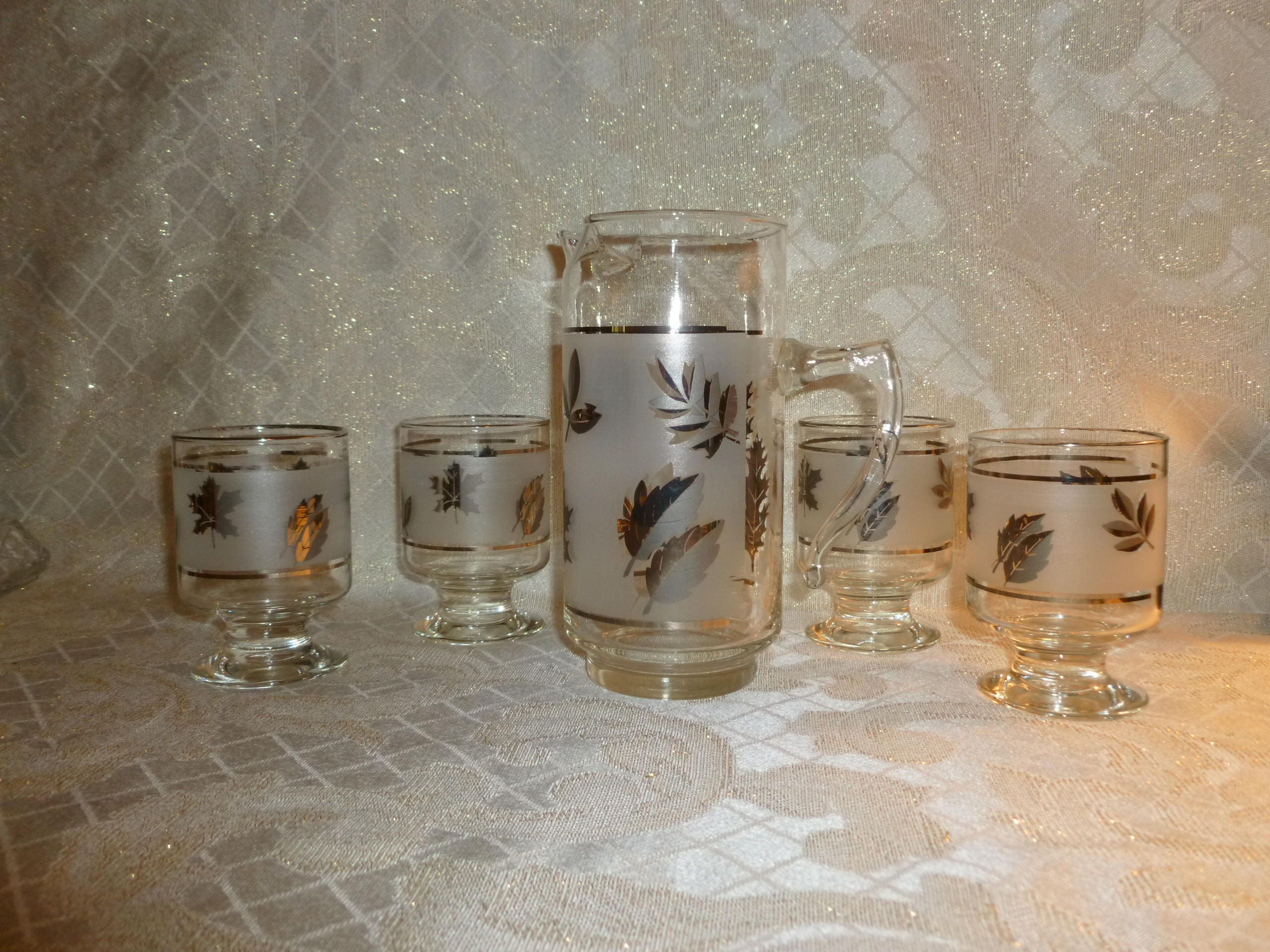 Libbey Starlyte Retro Mid Century Modern Pedestal Glasses Rare Ice Lip ...