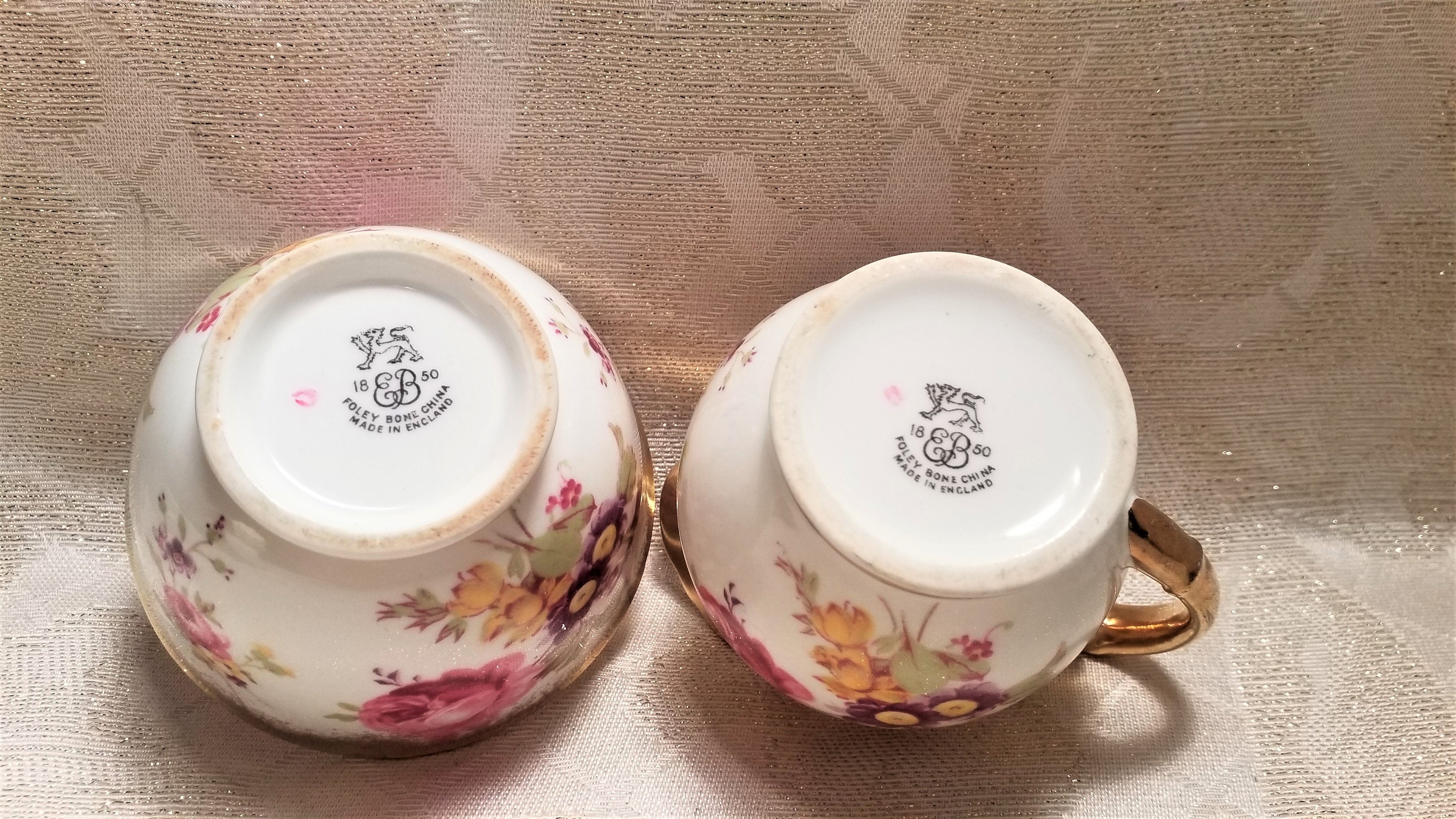 Foley Vintage Bone China Gorgeous Floral Creamer And Sugar Bowl Elegant ...