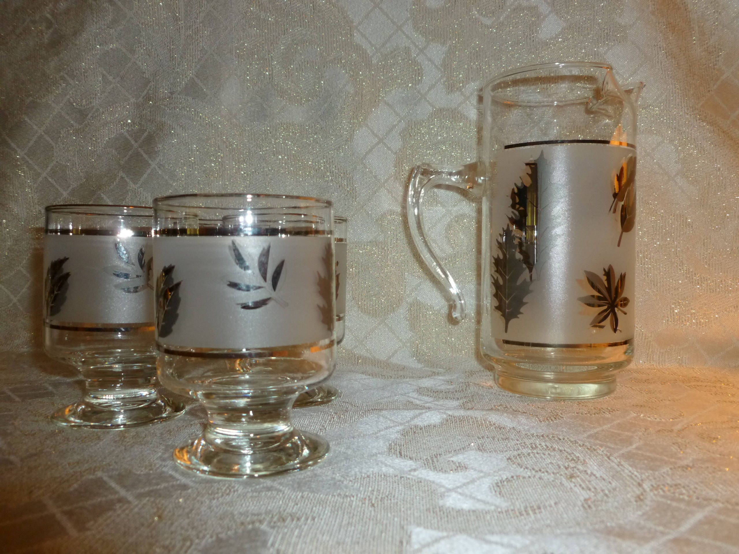 Libbey Starlyte Retro Mid Century Modern Pedestal Glasses Rare Ice Lip ...