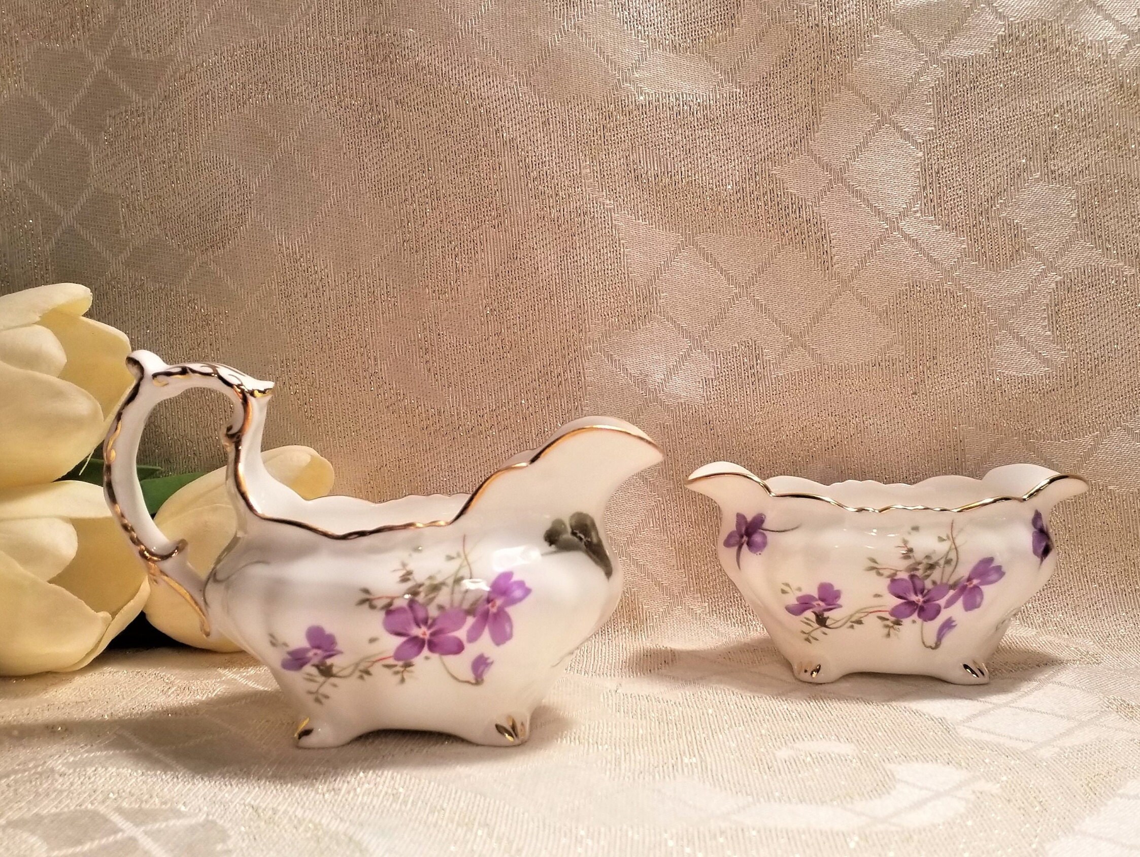 Hammersley Bone China Beautiful Victorian Violets Creamer And Matching ...