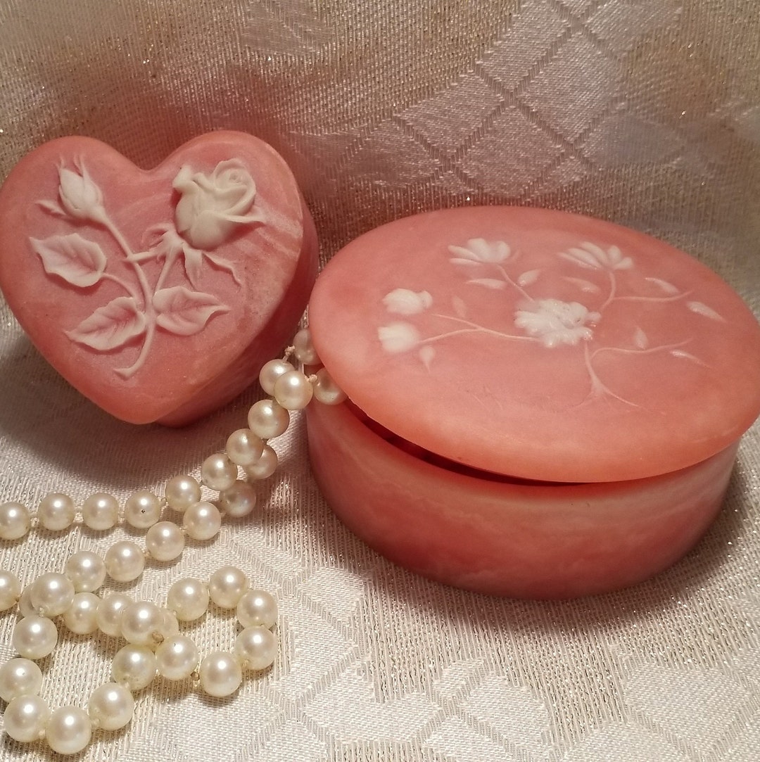 Vintage Incolay Style Jewelry or Trinket Boxes by Design Gifts Circle ...