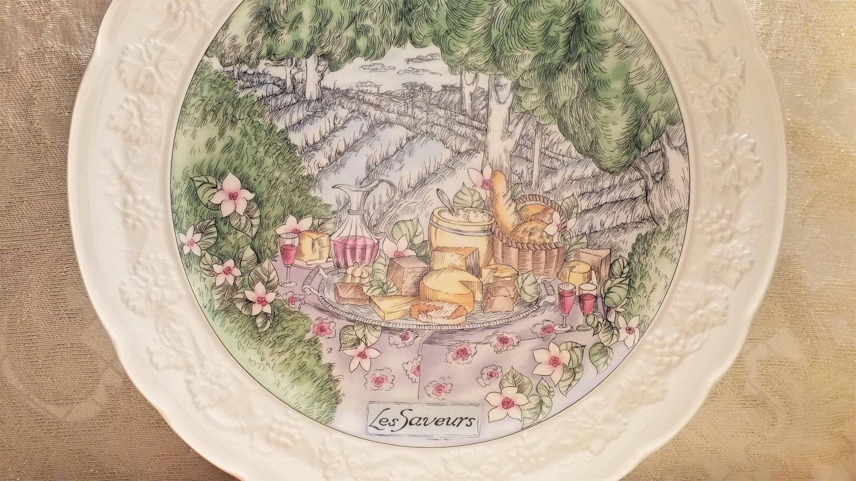 French Country Large Plate 12 1/2 Inch Gien France Les Saveurs Style ...