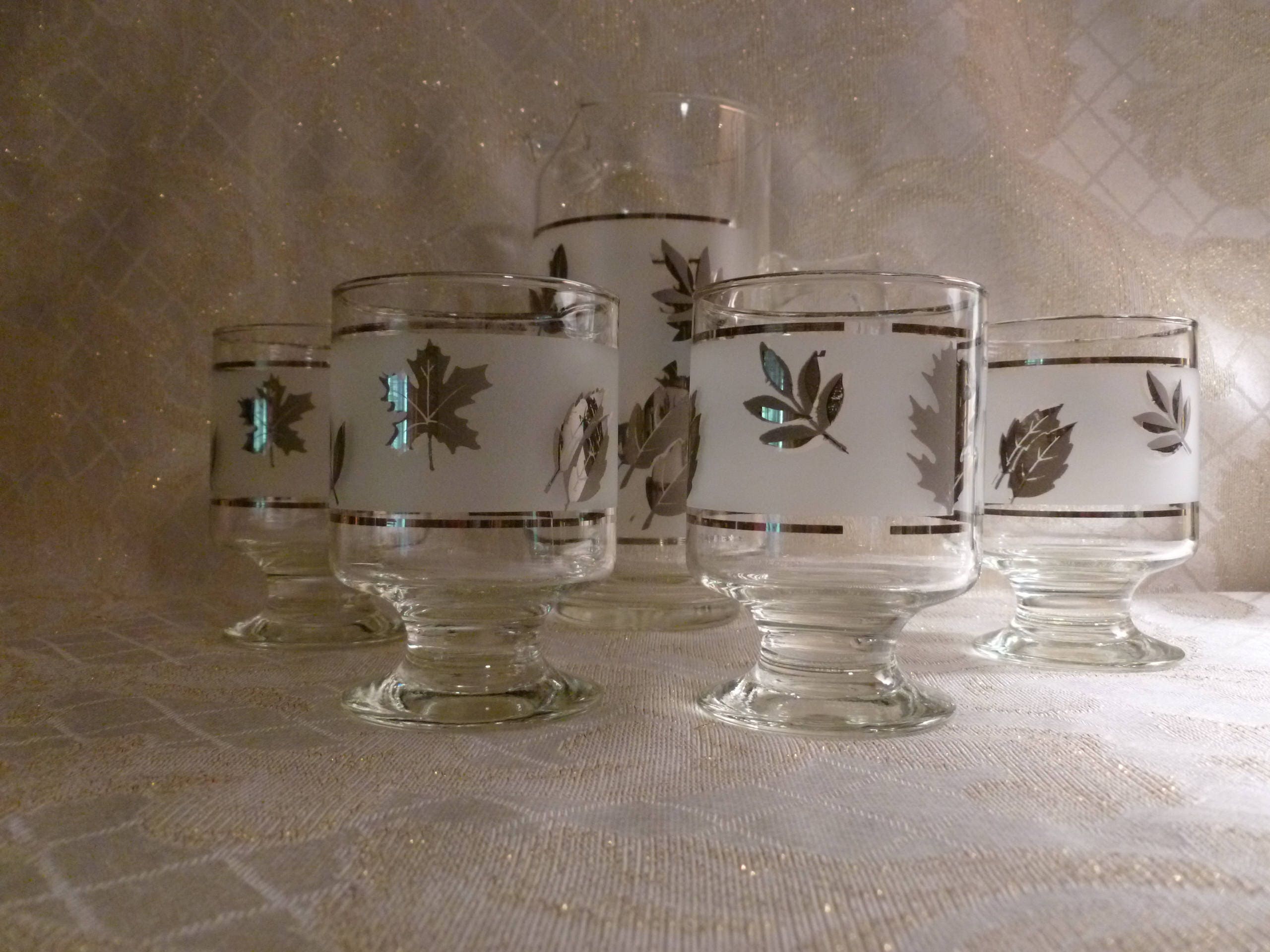 Libbey Starlyte Retro Mid Century Modern Pedestal Glasses Rare Ice Lip ...