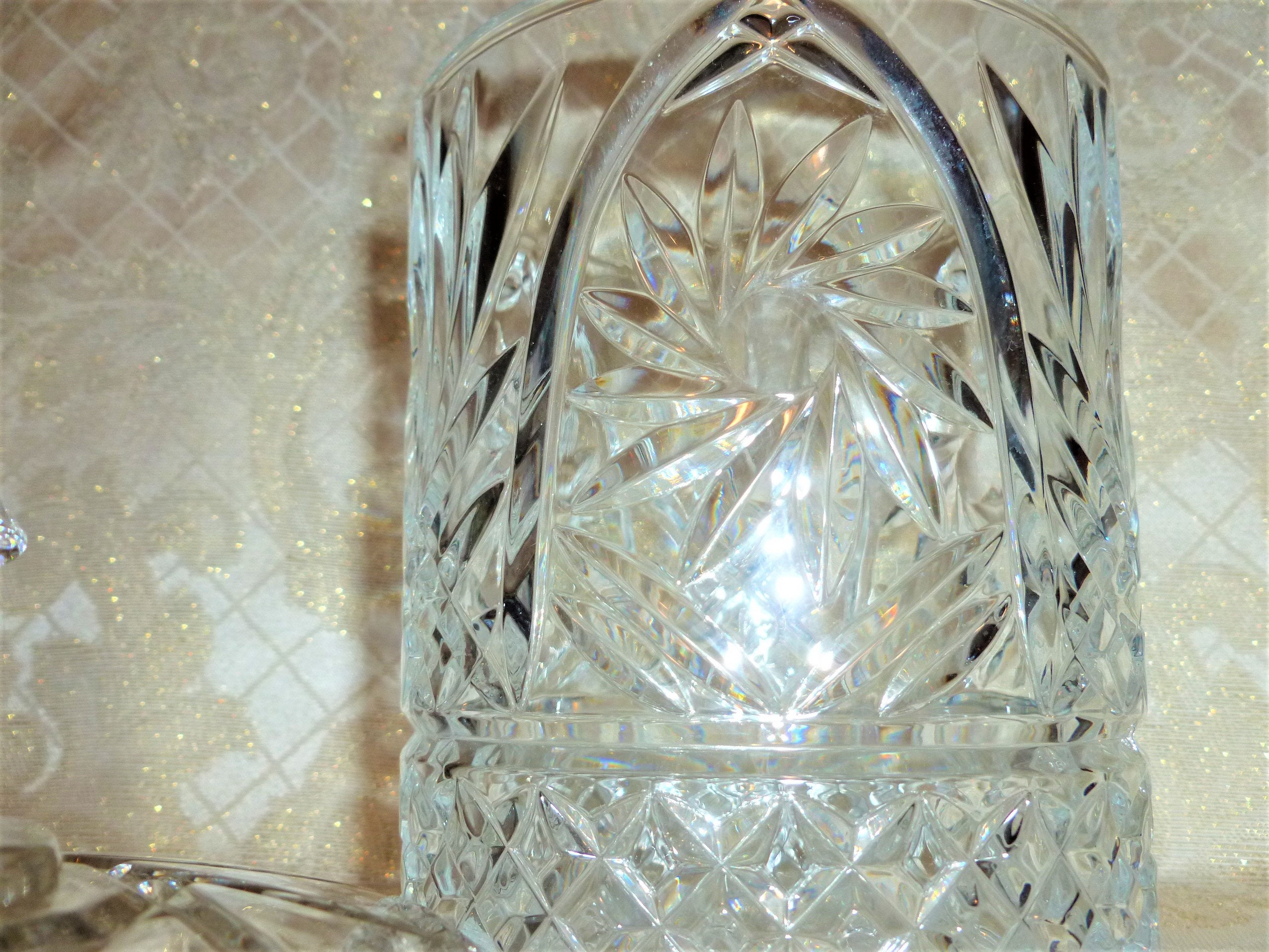 Vintage St George Crystal Made In Jeanette Pennsylvainia Biscuit Jar ...