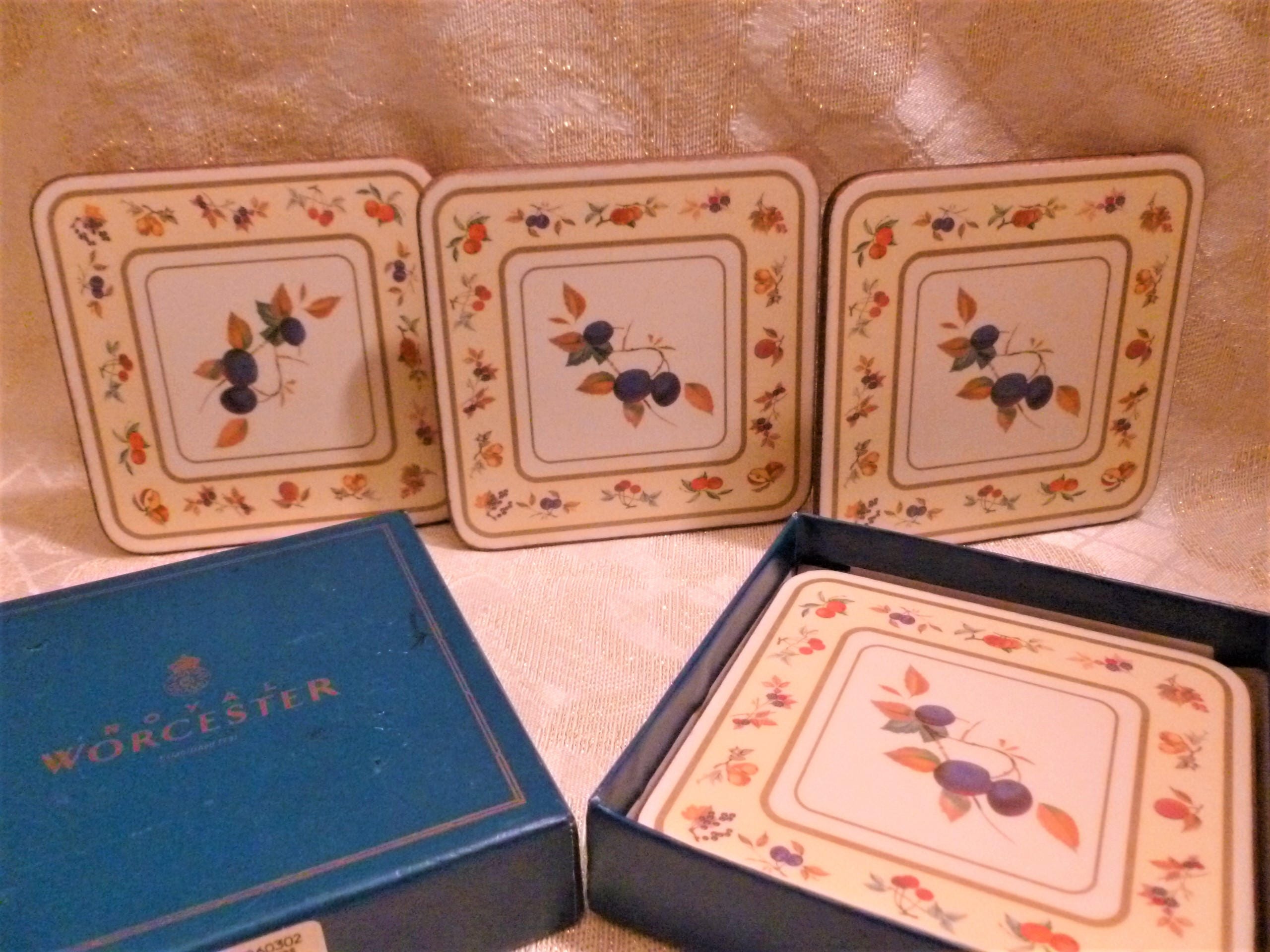 Royal Worcester Evesham Vintage Coaster Set Of Six In Original Box ...