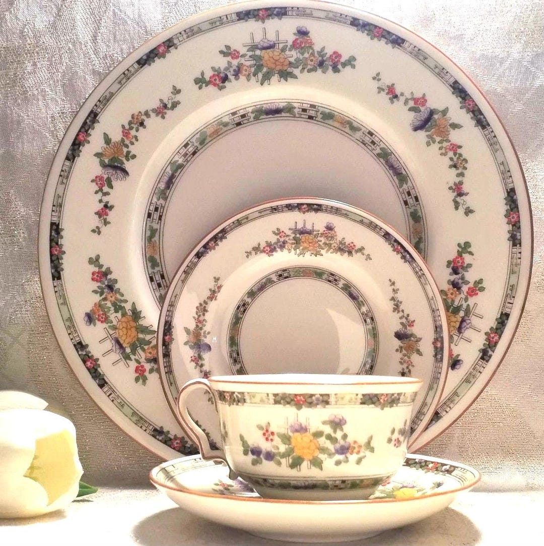 Royal Doulton Kenilworth China Set, Floral Moriage Design, Vintage 1926 ...