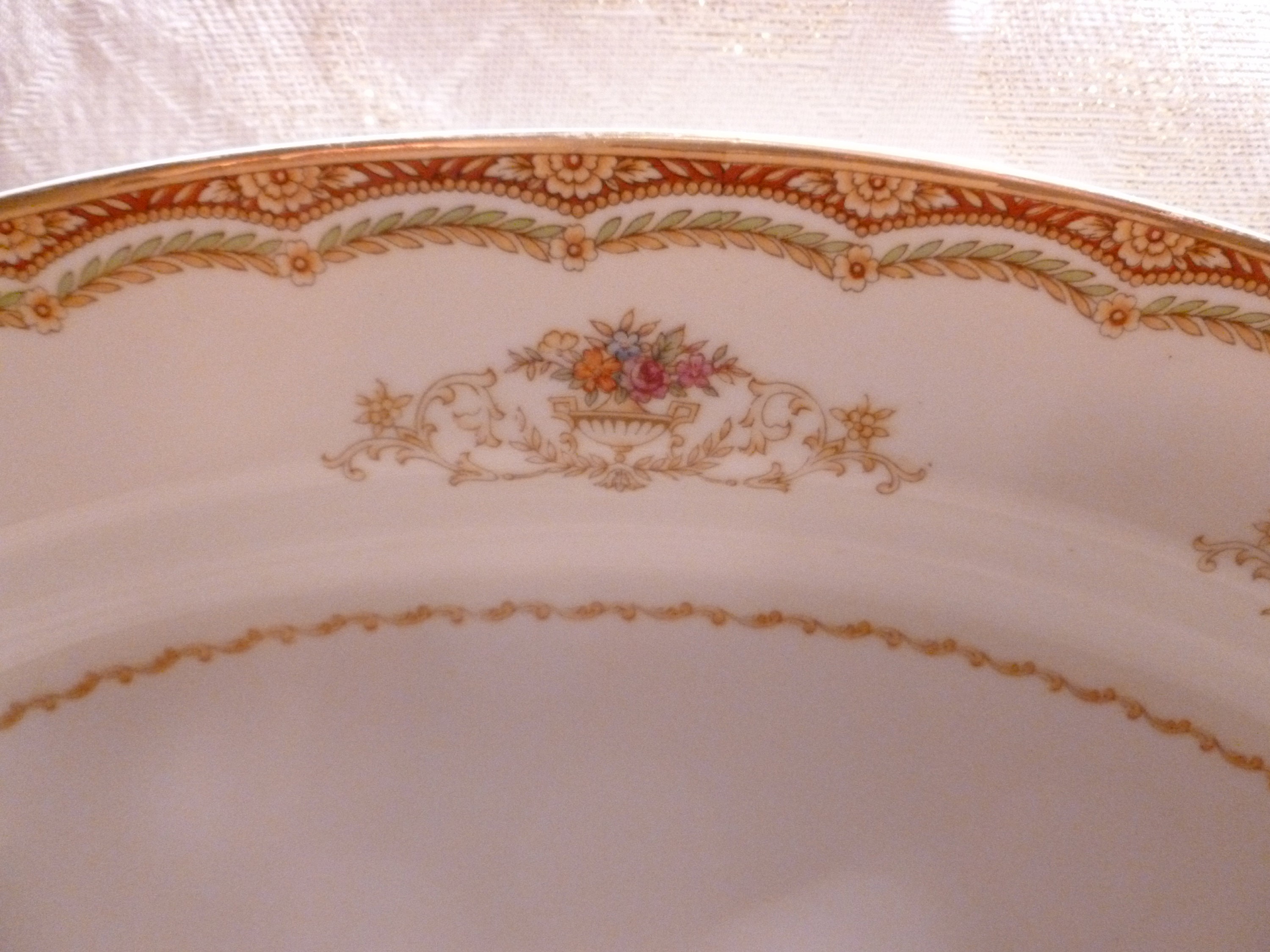 Vintage Fuji China Large Serving Platter Beautiful Floral And Urn Trim ...