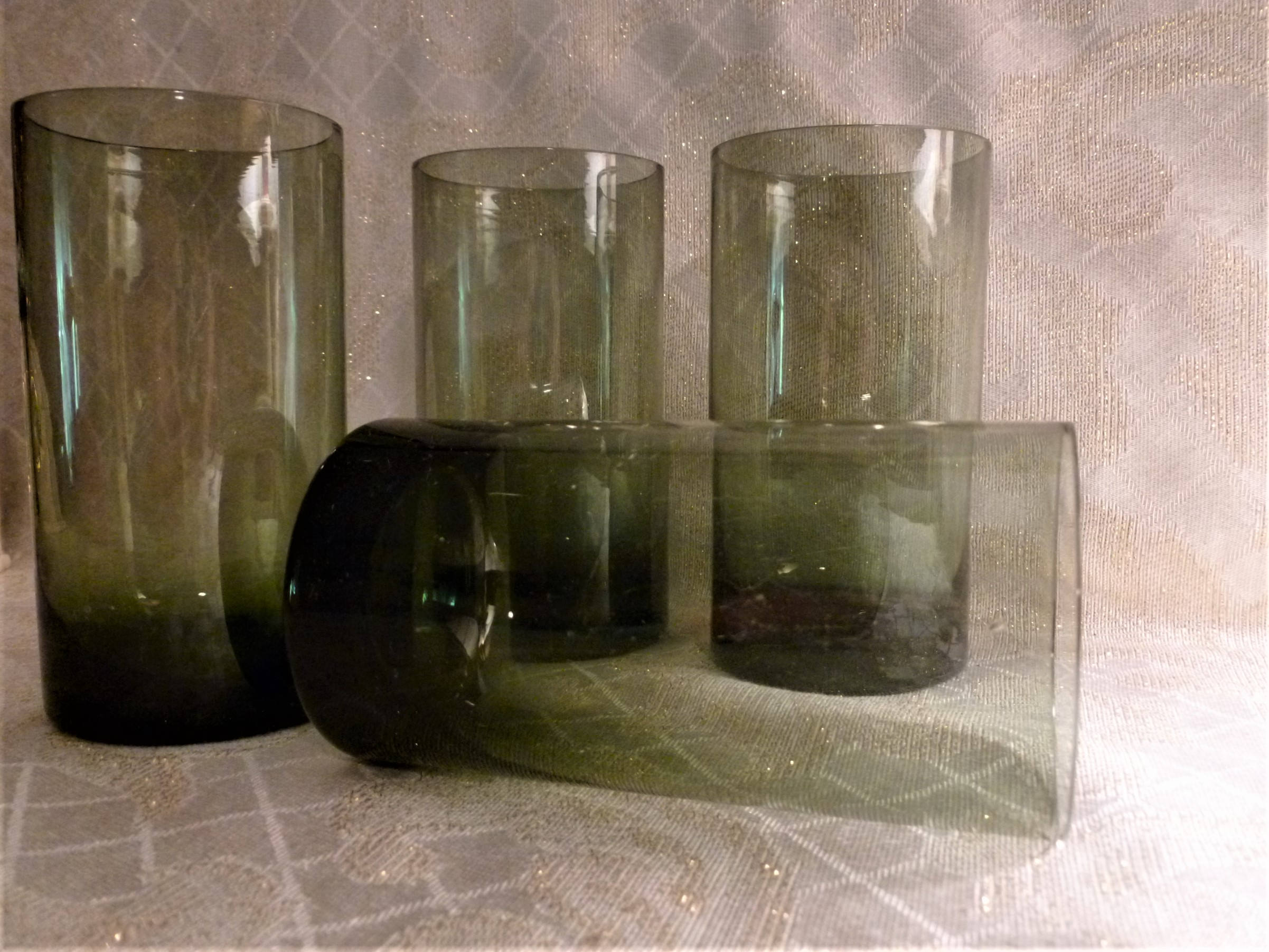 Smoke Glassware Set Of Four Chimney Style Glasses Elegant Sophisticate ...