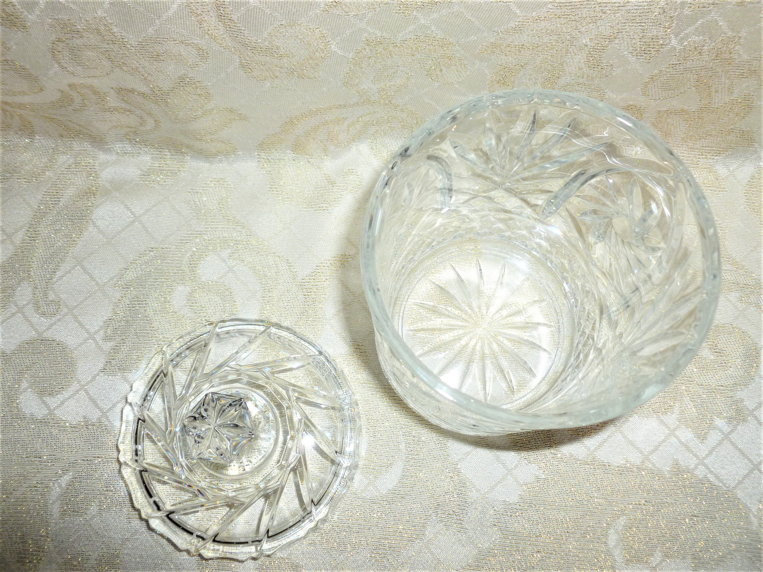 Vintage St George Crystal Made In Jeanette Pennsylvainia Biscuit Jar ...