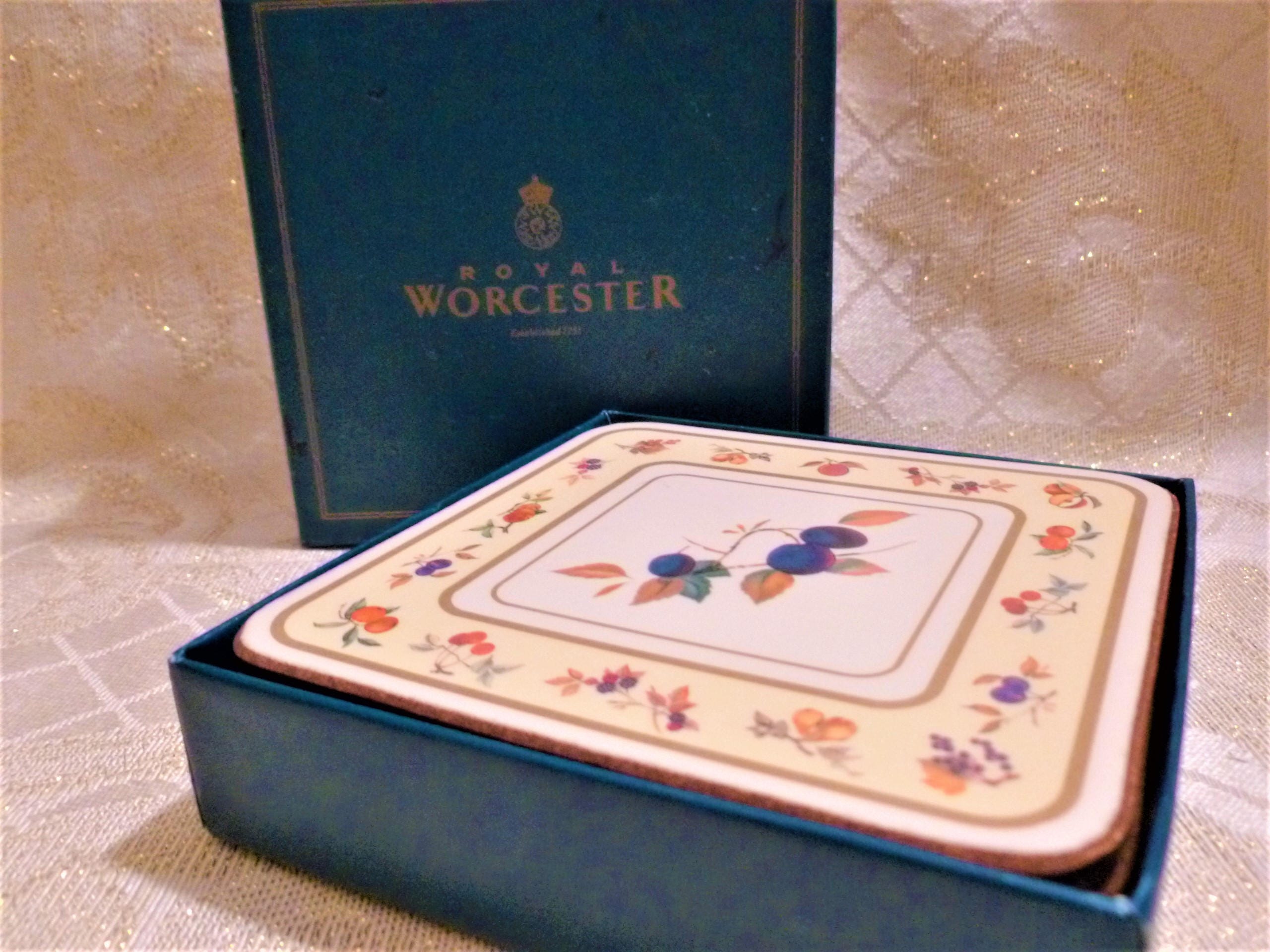 Royal Worcester Evesham Vintage Coaster Set Of Six In Original Box ...