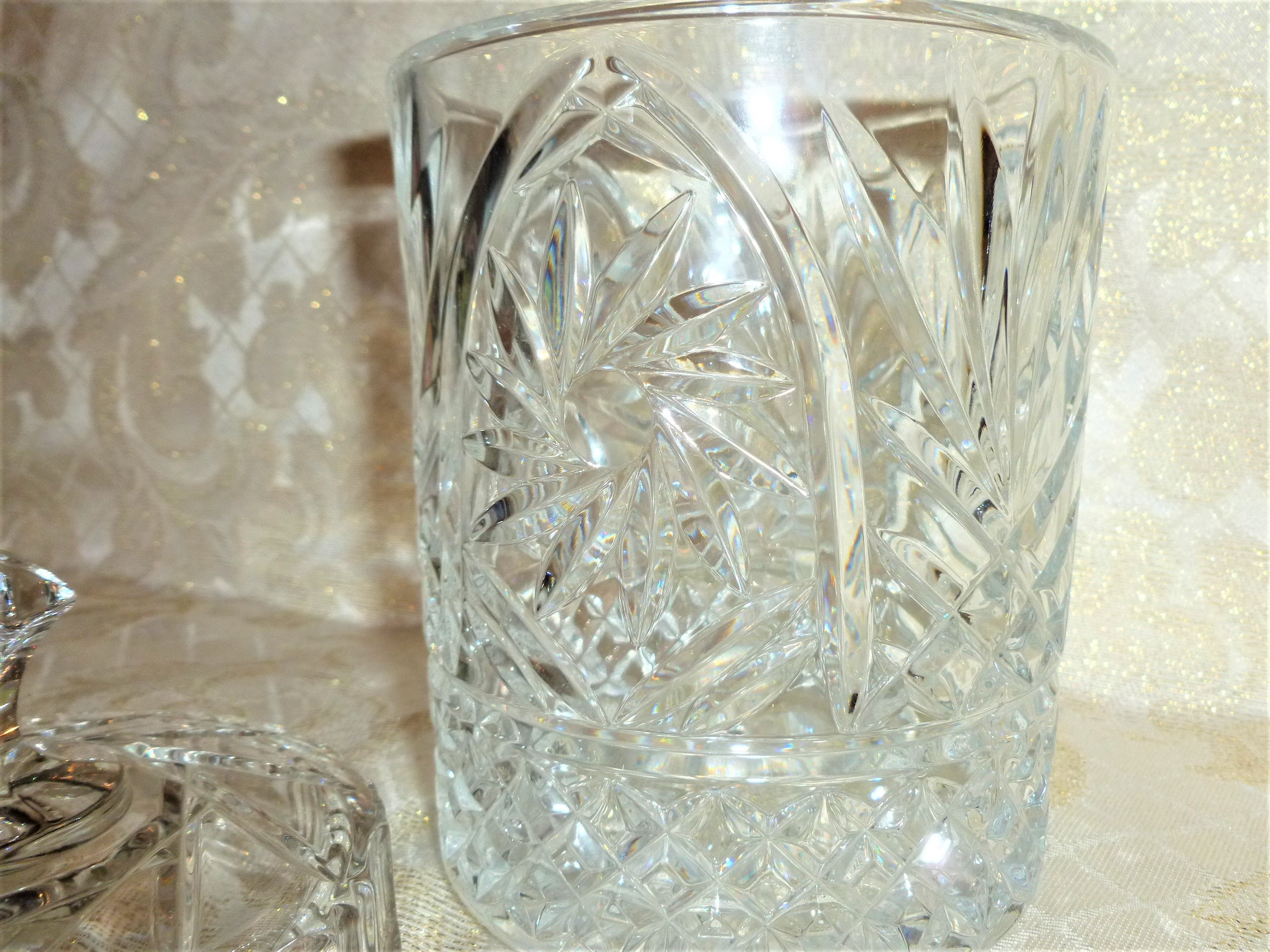 Vintage St George Crystal Made In Jeanette Pennsylvainia Biscuit Jar ...