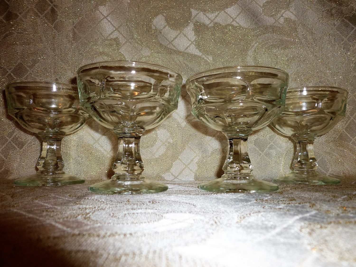 Sherbet Glasses Vintage 1950s Style Set Of Four Quality Craftsmanship