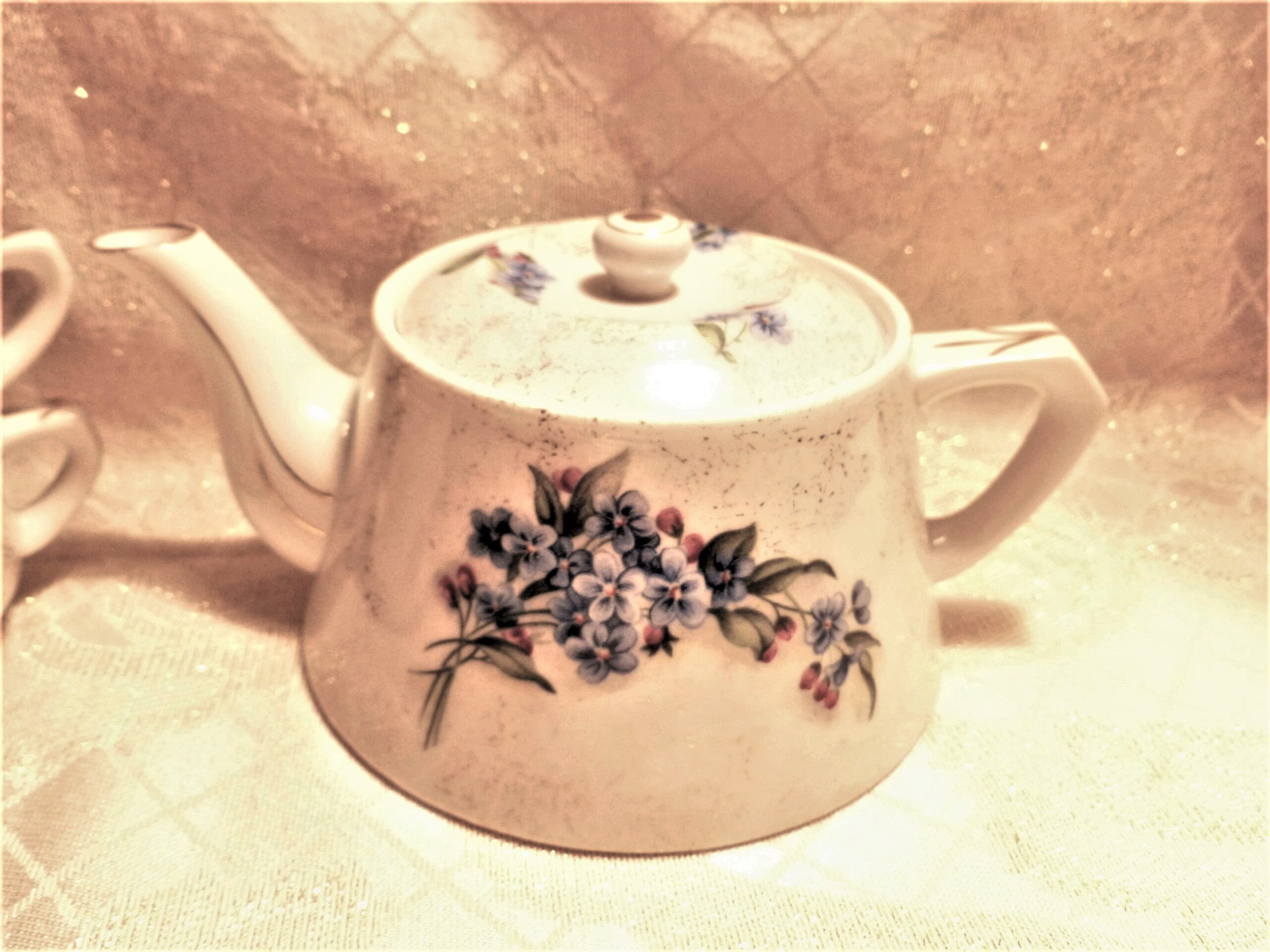 Teapot Stackable Trio Teapot Creamer Sugar Bowl With Lid Beautiful Blue ...